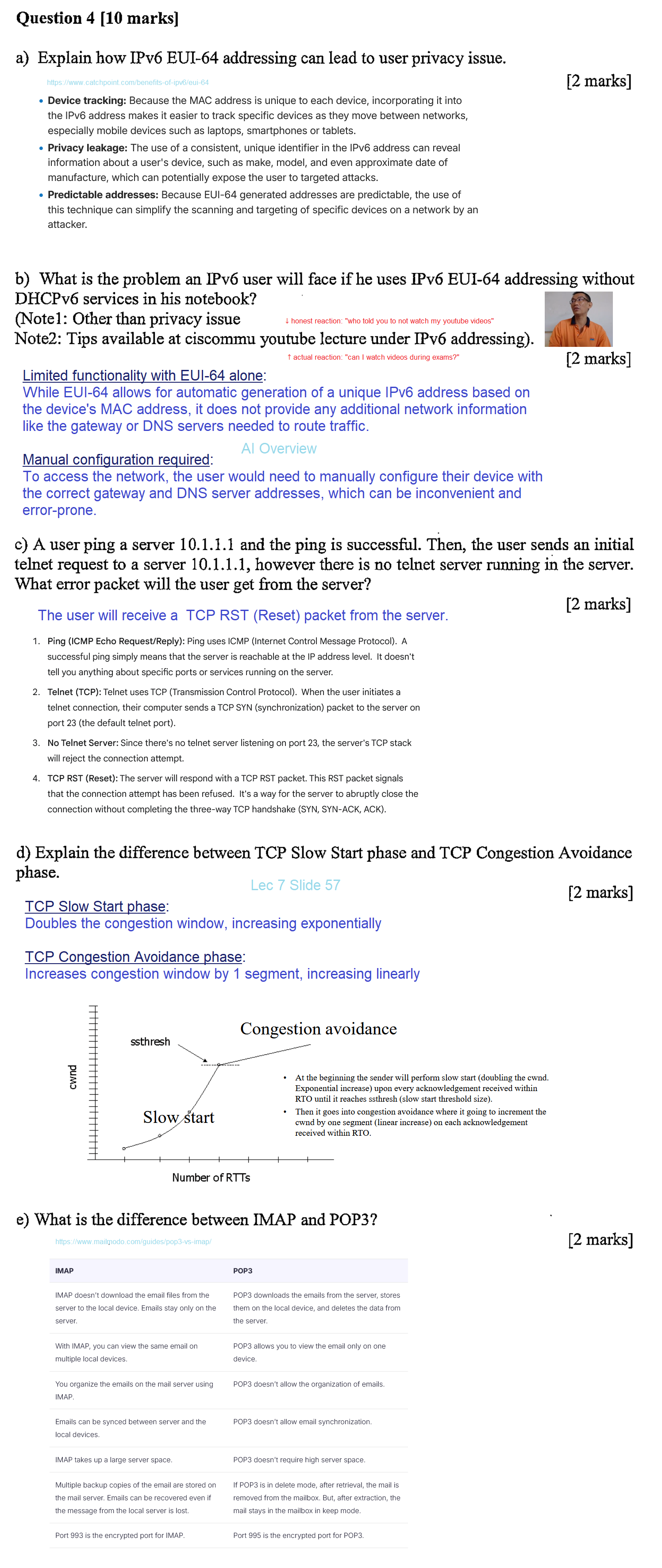 Exam questions - TSN 2201